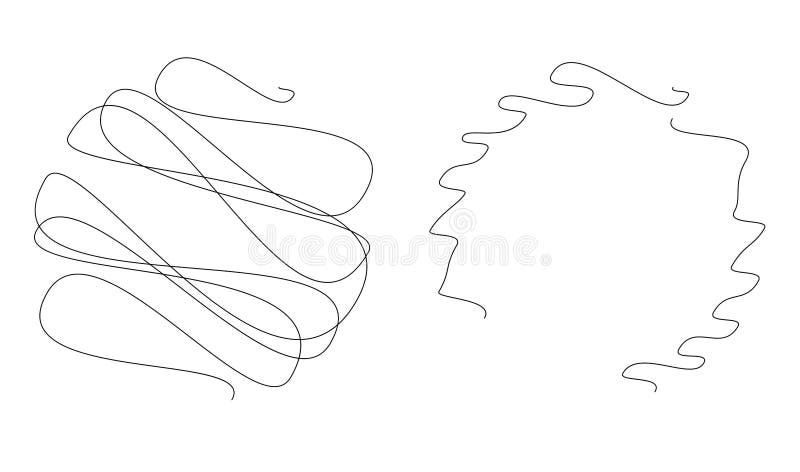 Circle and Ring Sketch, Doodle, Scrawl Random Lines Vector Elements ...