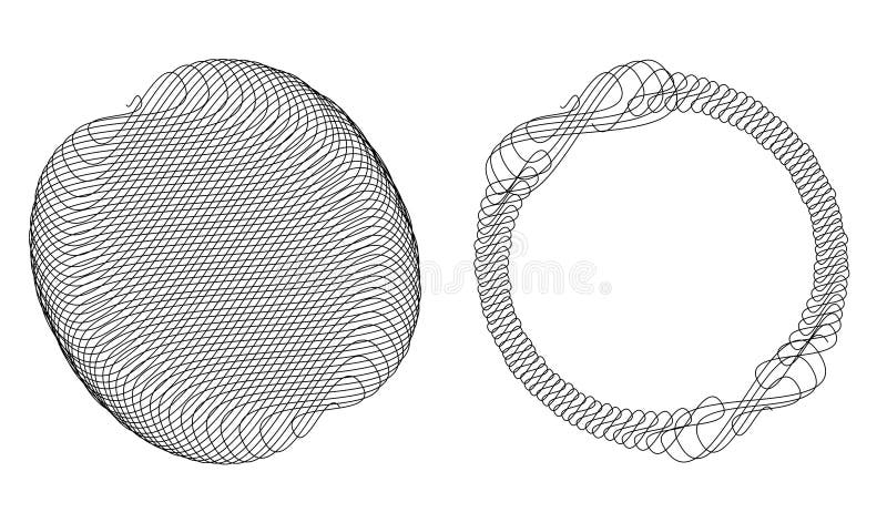 Circle and Ring Sketch, Doodle, Scrawl Random Lines Vector Elements ...
