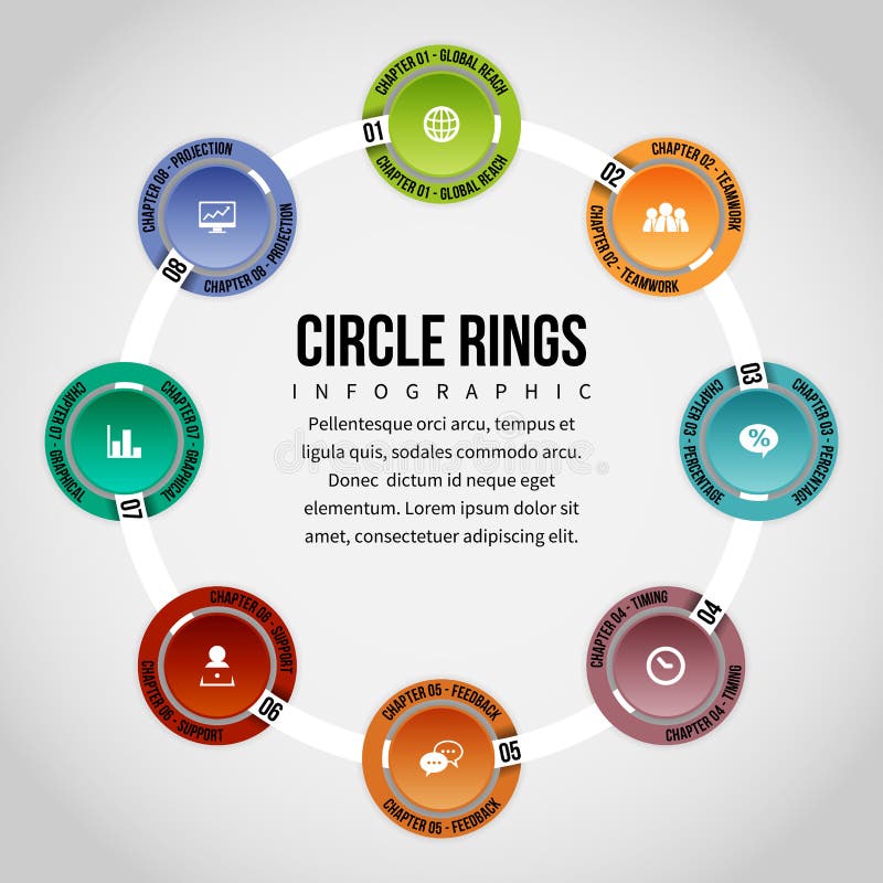 Circle Rings Infographic stock vector. Illustration of design - 92599540