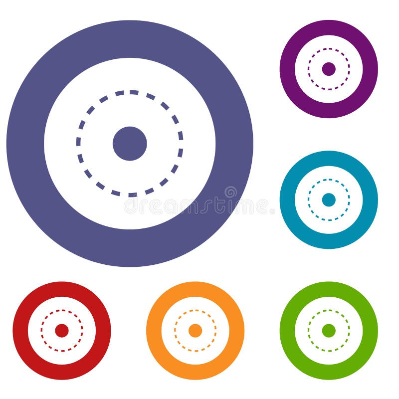 Circle Road Icons Set Hexagon Stock Vector - Illustration of curve ...