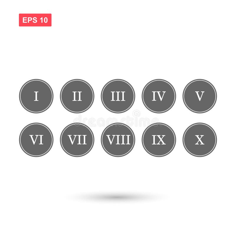 Circle Roman Numerals Vector Isolated Stock Vector - Illustration of ...