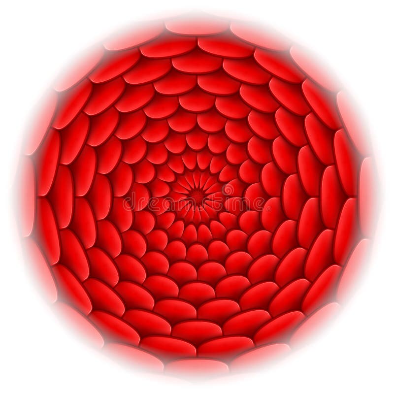 Circle with Roof Tile Pattern in Red. Stock Vector - Illustration of ...