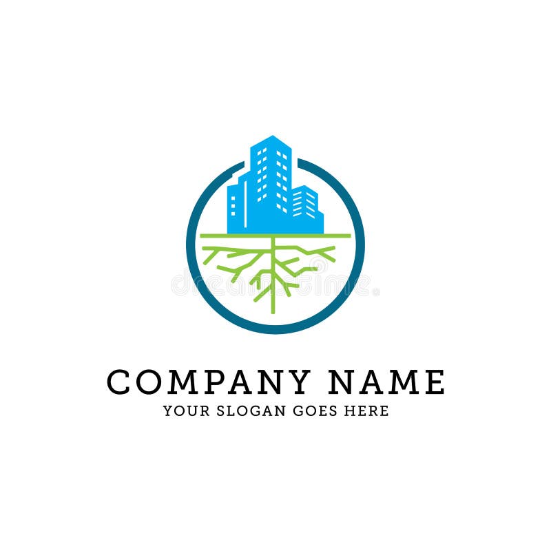 Circle Root City Logo Design, Building Foundation Logo Vector ...