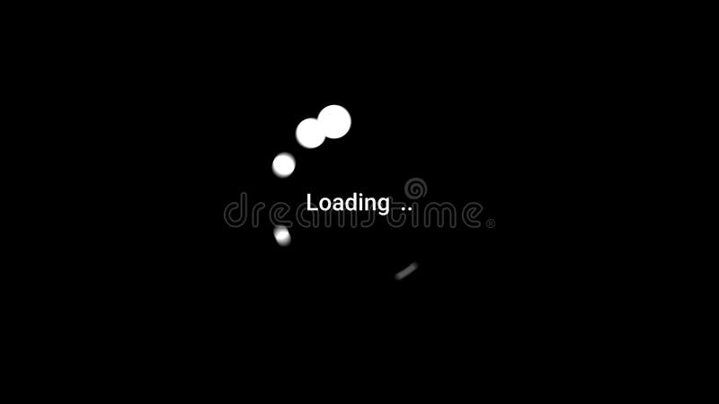 Circle Rotating Loading Icon. White Dot Ring on Black Background Which ...