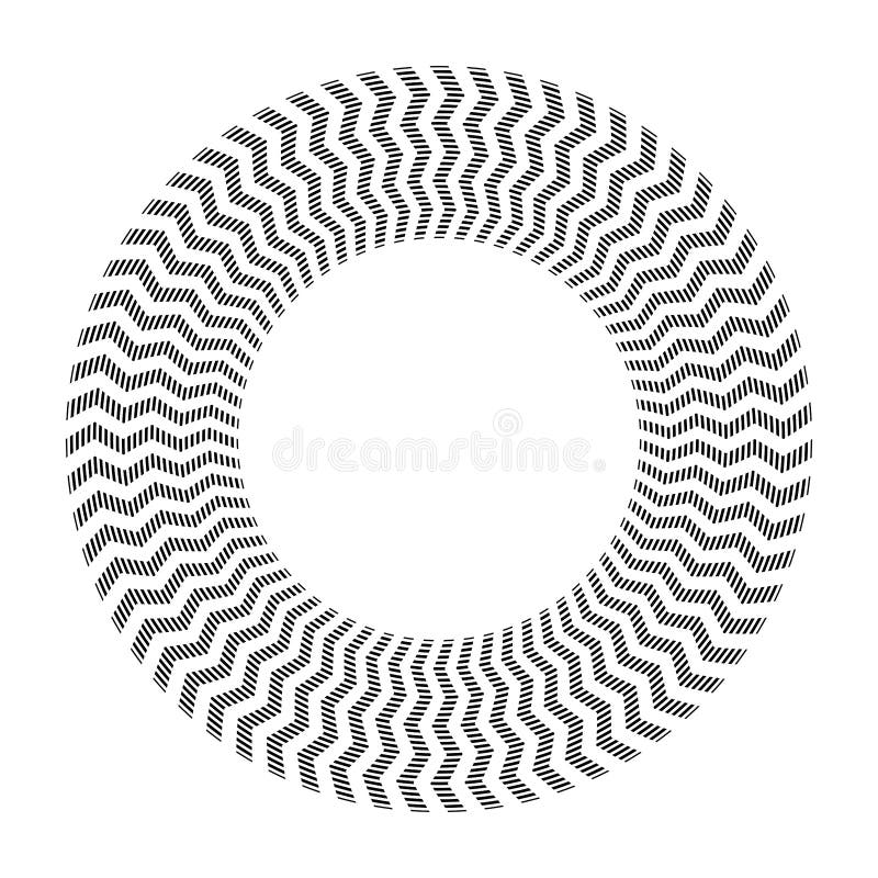 Circle Rotation Design Element with Striped Zig Zag Pattern Stock ...