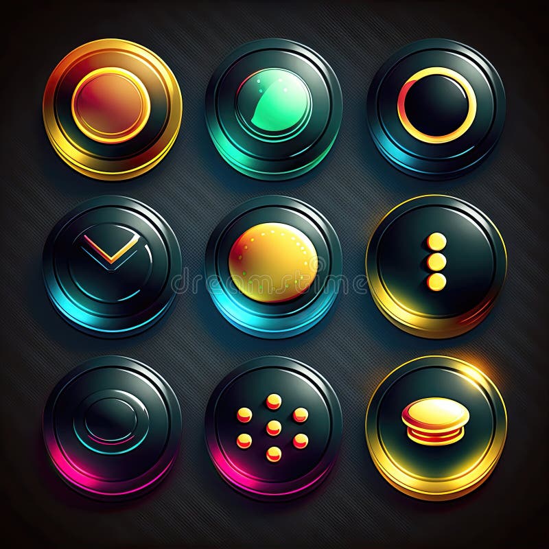 Circle Round Game Button Ai Generated Stock Illustration - Illustration ...