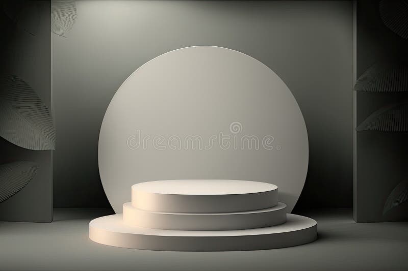 Circle Round Podium Stage Platform Minimalist Monochrome Product ...