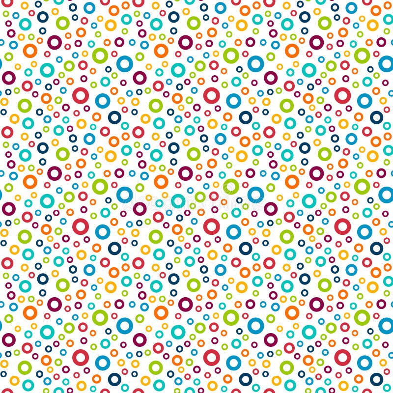 Circle Round Ring Vector Seamless Pattern. Colourful Bubble Texture ...