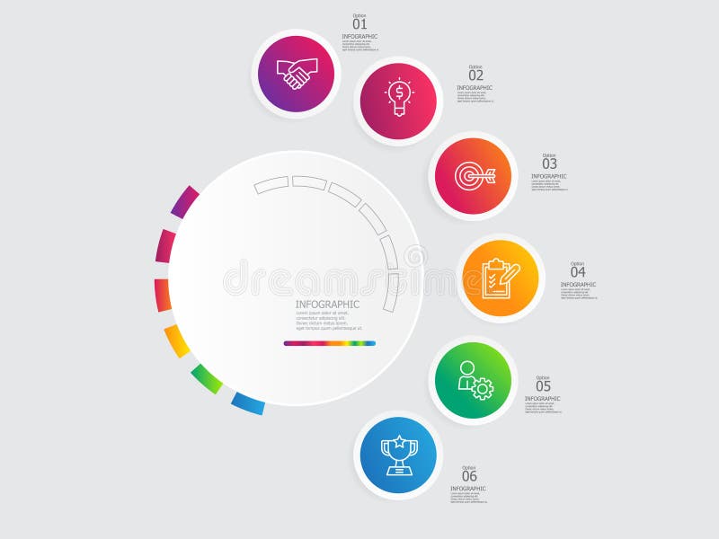 Circle Round Steps Timeline Infographic Element Report Background Stock ...