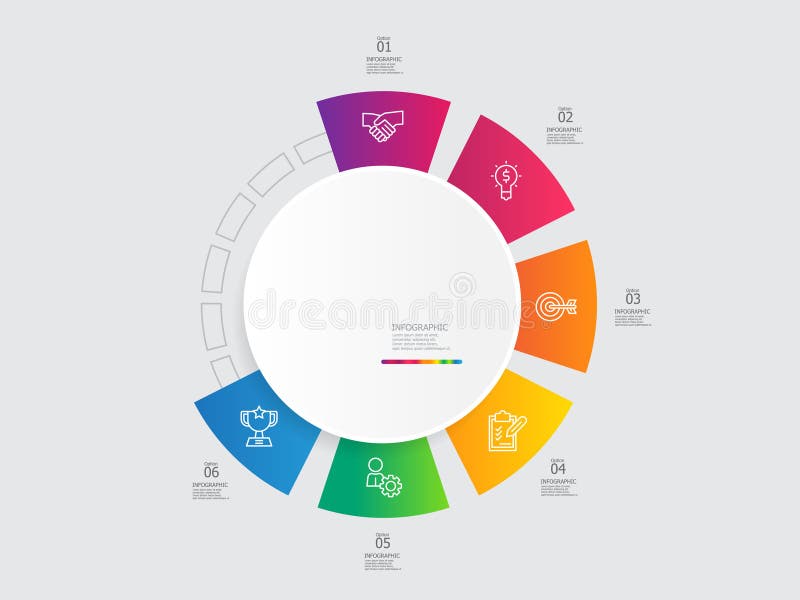 Circle Round Steps Timeline Infographic Element Report Background Stock ...