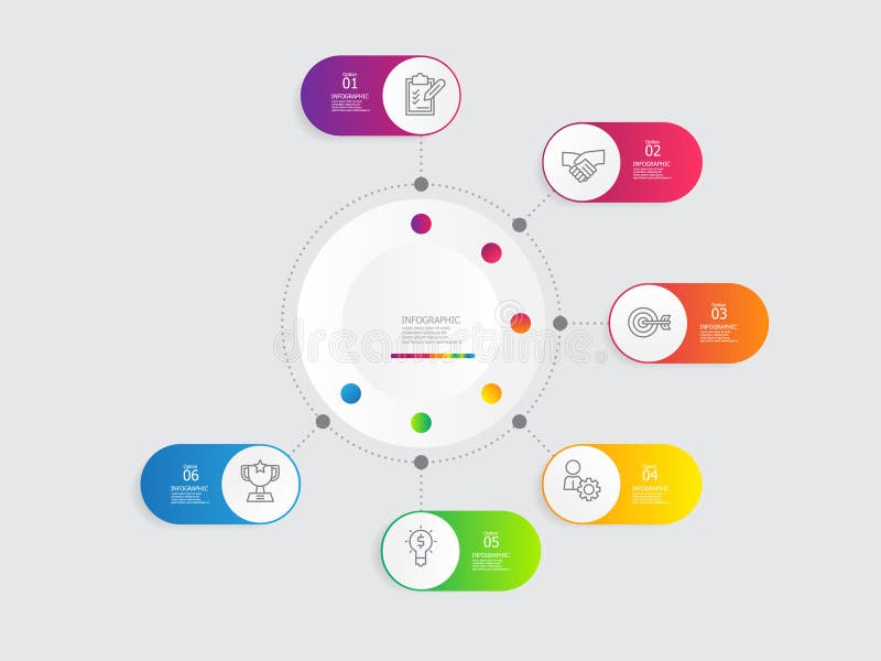 Circle Round Steps Timeline Infographic Element Report Background Stock ...