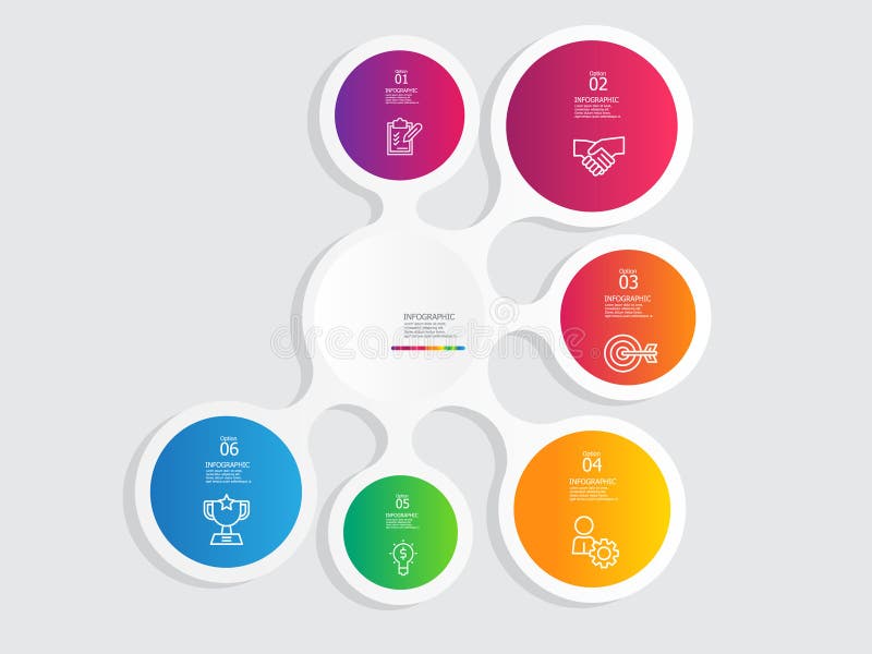 Circle Round Steps Timeline Infographic Element Report Background Stock ...