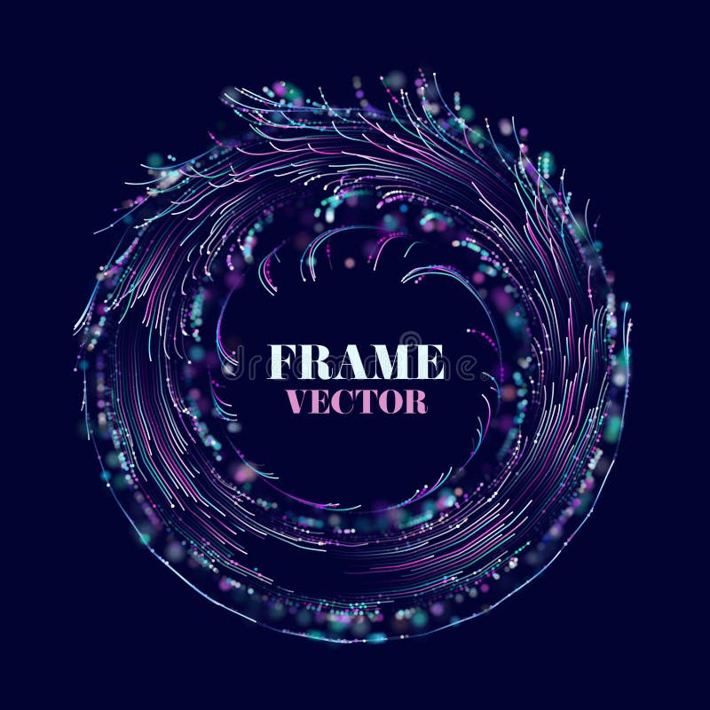 Circle Round Vortex Frame. Abstract Floral Vector Frame. Stock Vector ...