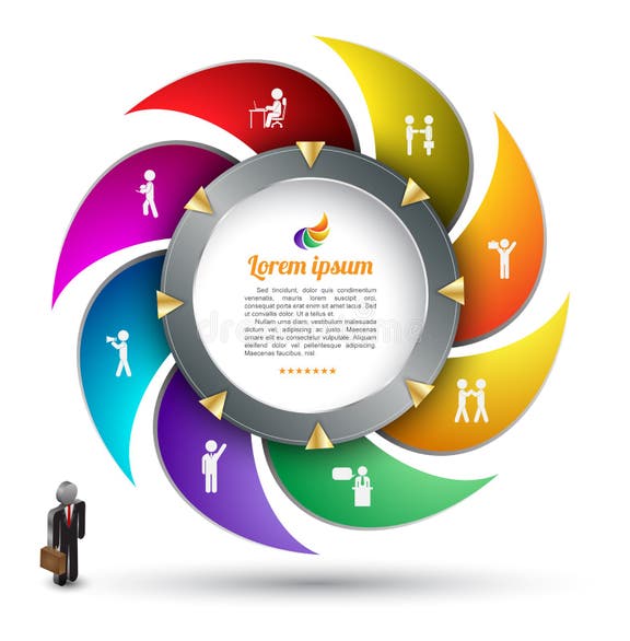 Circle Rowel Loop with Icon Stock Vector - Illustration of advertising ...