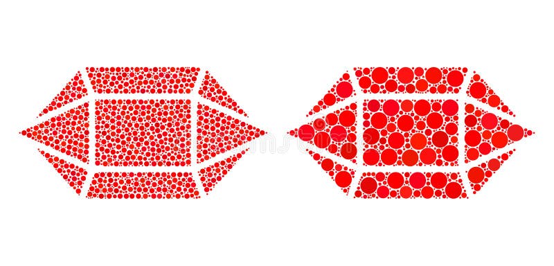 Circle Ruby Crystal Icon Collage Stock Vector - Illustration of flat ...