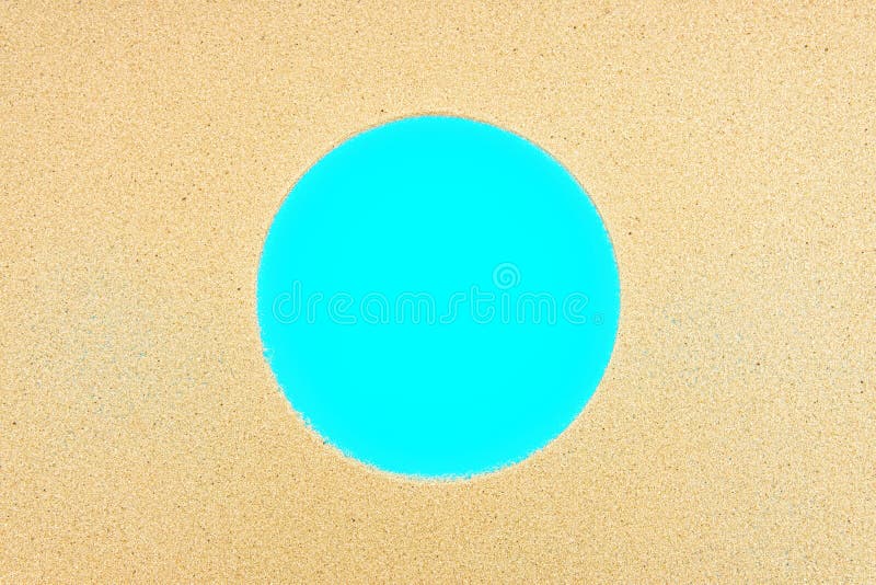 Circle Sand Frame on Blue Background Stock Image - Image of pool ...