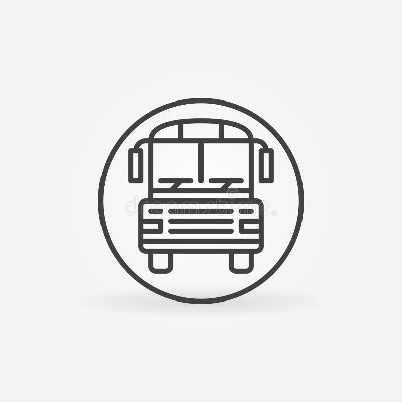 Circle with School Bus Vector Vehicle Concept Outline Icon Stock Vector ...
