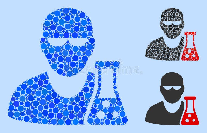 Circle Scientist with Flask Icon Mosaic Stock Illustration ...