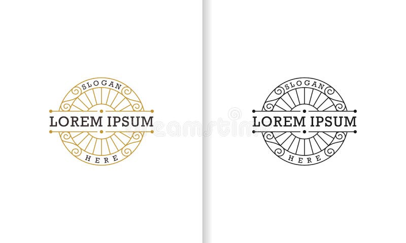 Circle Seal Line Art Vector Stock Vector - Illustration of isolated ...