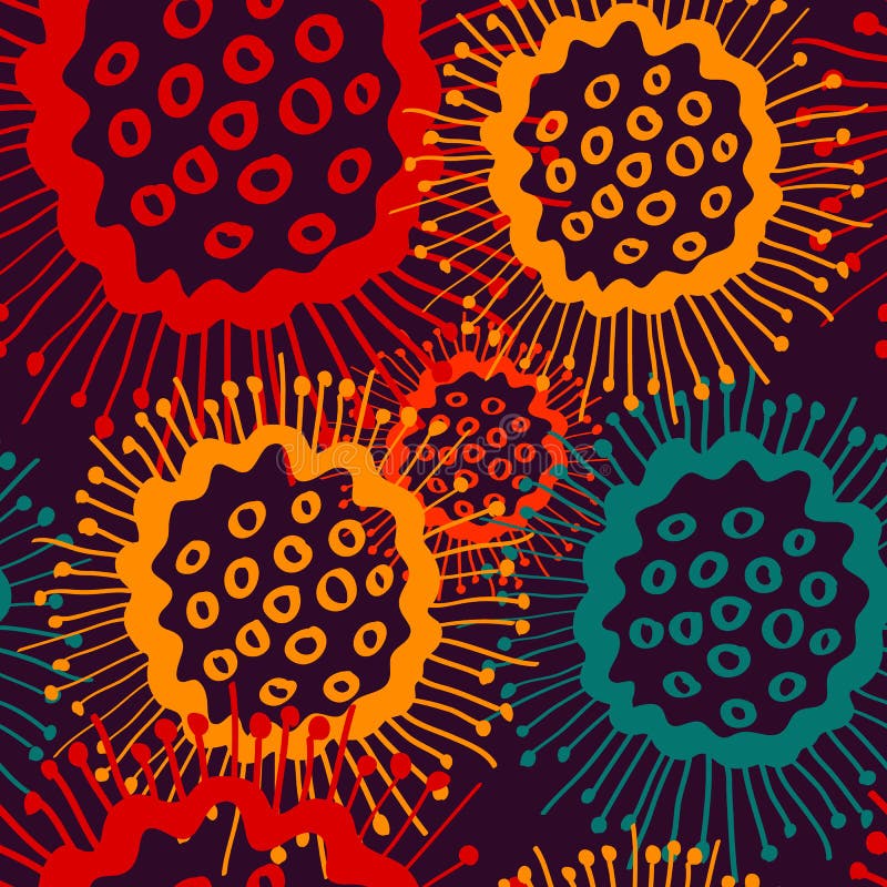 Circle Seamless Pattern Endless Vector Textile Stock Vector ...