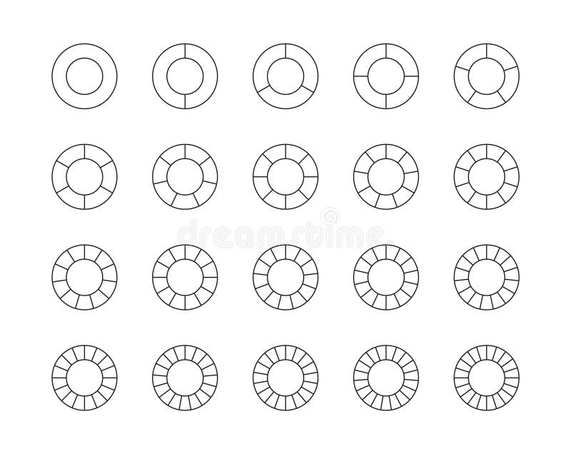 Circle Section Chart. Pie Diagram Divided into Pieces. Vector ...