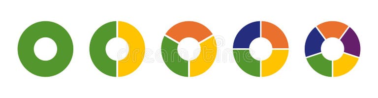 Circle Section Graph. Wheels Divided in Sections. Multicoloured ...