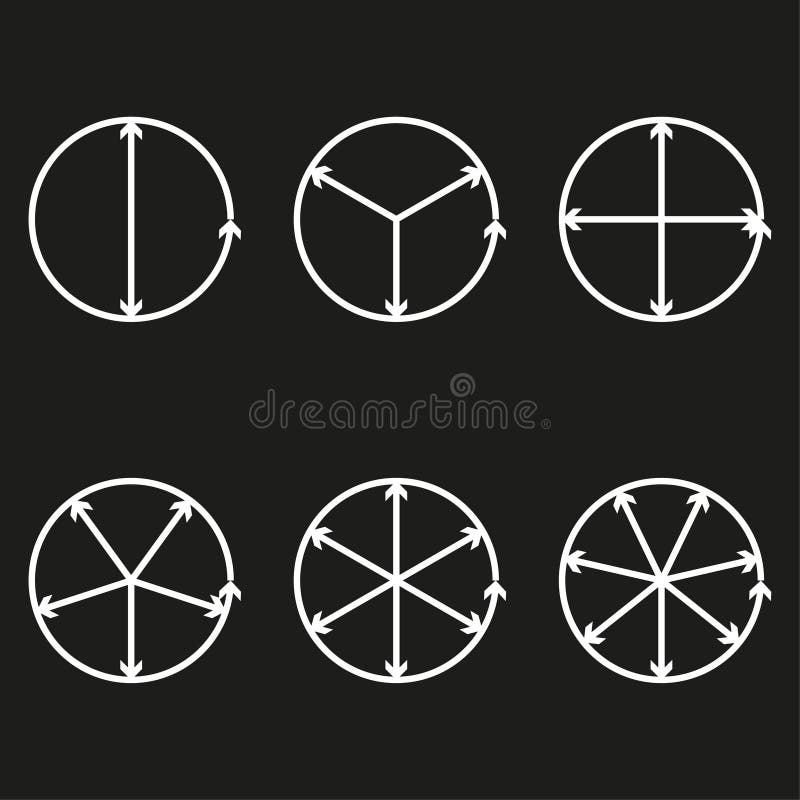 Circle Segment Diagrams. Pie Chart Symbols. Vector Circular Shapes ...