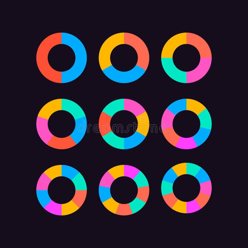 Circle segments set vector stock vector. Illustration of element ...