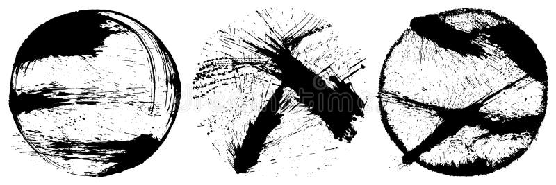 Circle Ink Art. Brush Stroke Illustration Stock Illustration ...