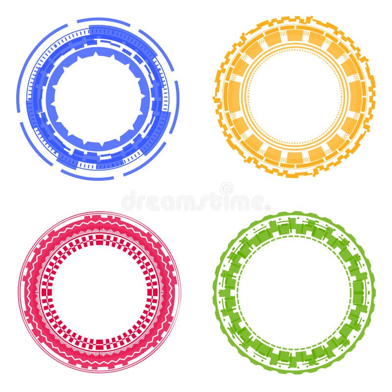 Circle Set. Abstract Circle Icon Stock Illustration - Illustration of ...
