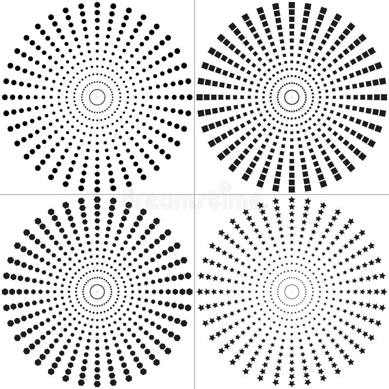 Set of Design Elements. Halftone Circle. Halftone Square. Halftone ...