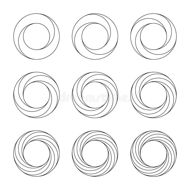 Circle Set, Line Design, Connected Symbols Stock Vector - Illustration ...