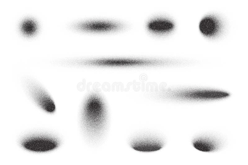 Circle Shadows with Grainy Effect on White Background. Vector Gradient ...