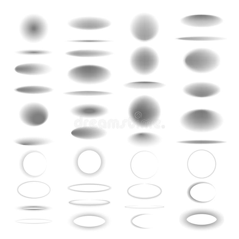 Circle Shadows. Layout of Round Shapes Template Simple Overcast Shadows ...
