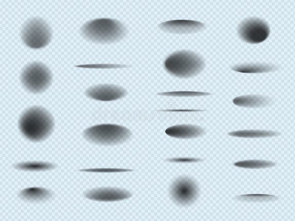 Circle Shadows Template. Realistic Layout of Different Round Shapes for ...