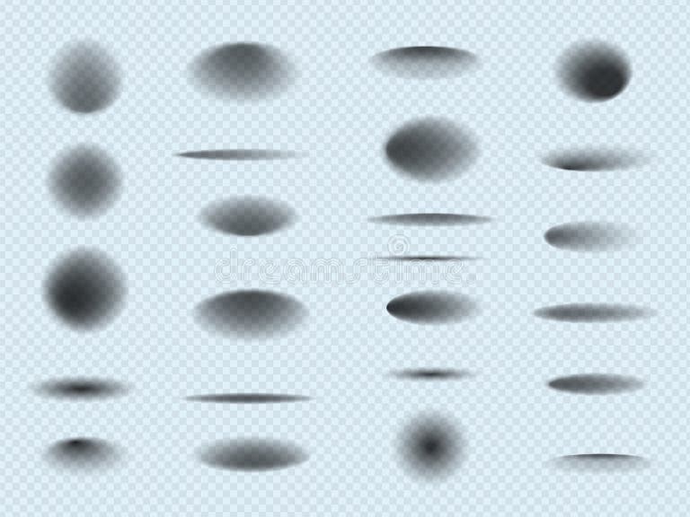 Circle Shadows Template. Realistic Layout of Different Round Shapes for ...