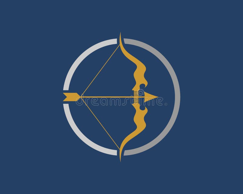 Circle Shape with Archer and Bow Inside Stock Illustration ...