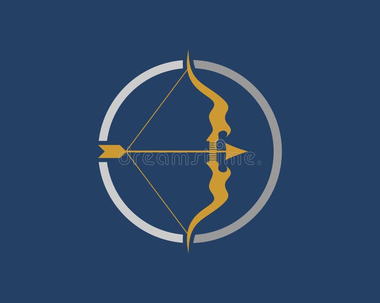 Circle Shape with Archer and Bow Inside Stock Illustration ...