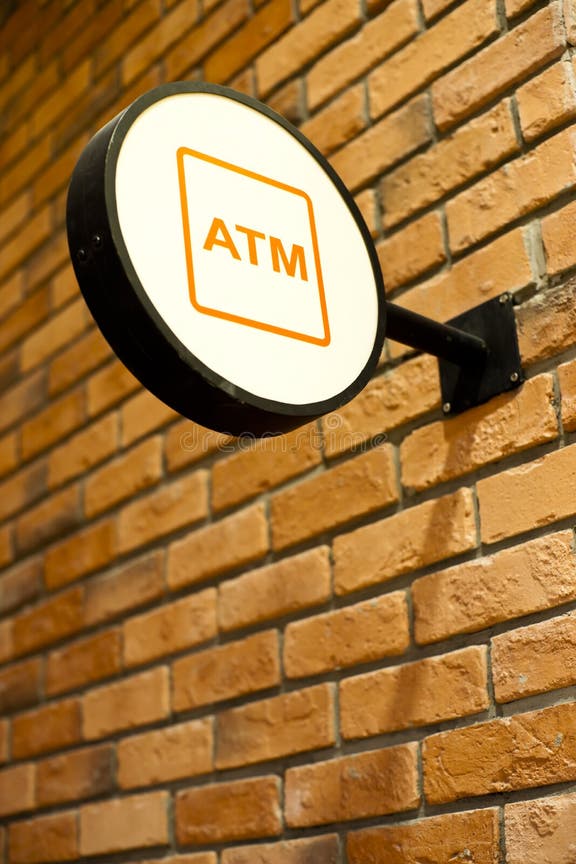 Circle shape ATM sign stock image. Image of locate, financial - 21877067
