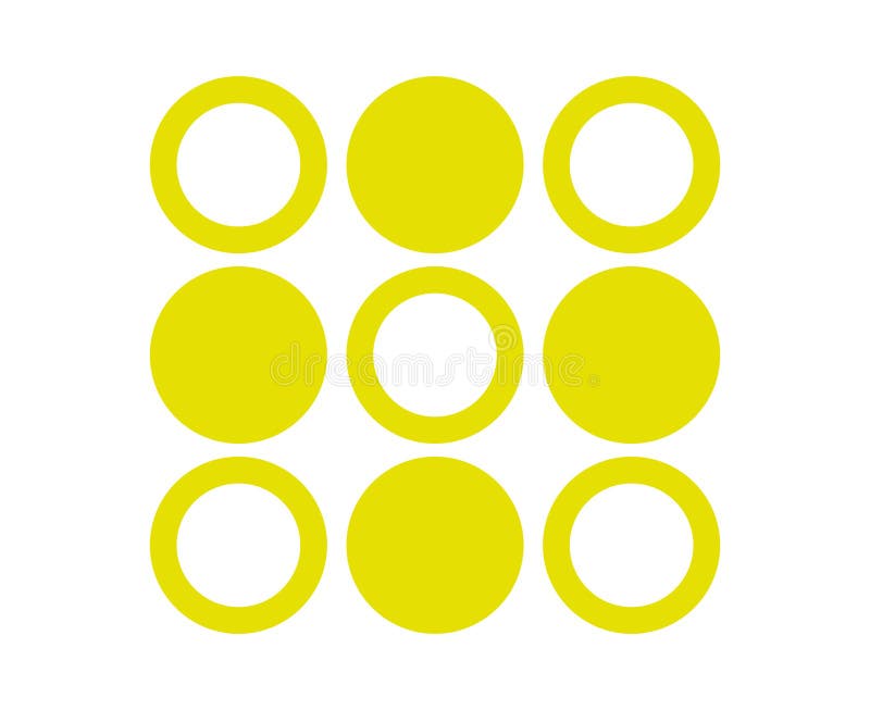 Circle Shape and Circle Outline Collection Yellow Symbol Element Vector ...