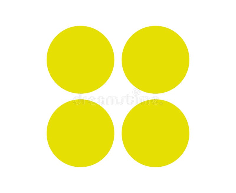 Circle Shape Collection Symbol Yellow Element Vector Illustration Stock ...