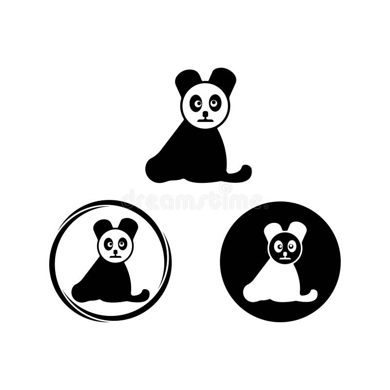 Circle Shape with Cute Panda Inside Stock Vector - Illustration of ...