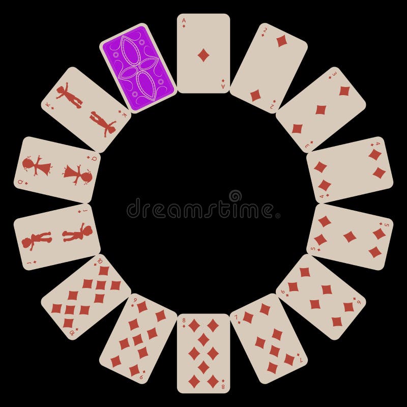 Circle Shape Spades Playing Card on Black Stock Vector - Illustration ...