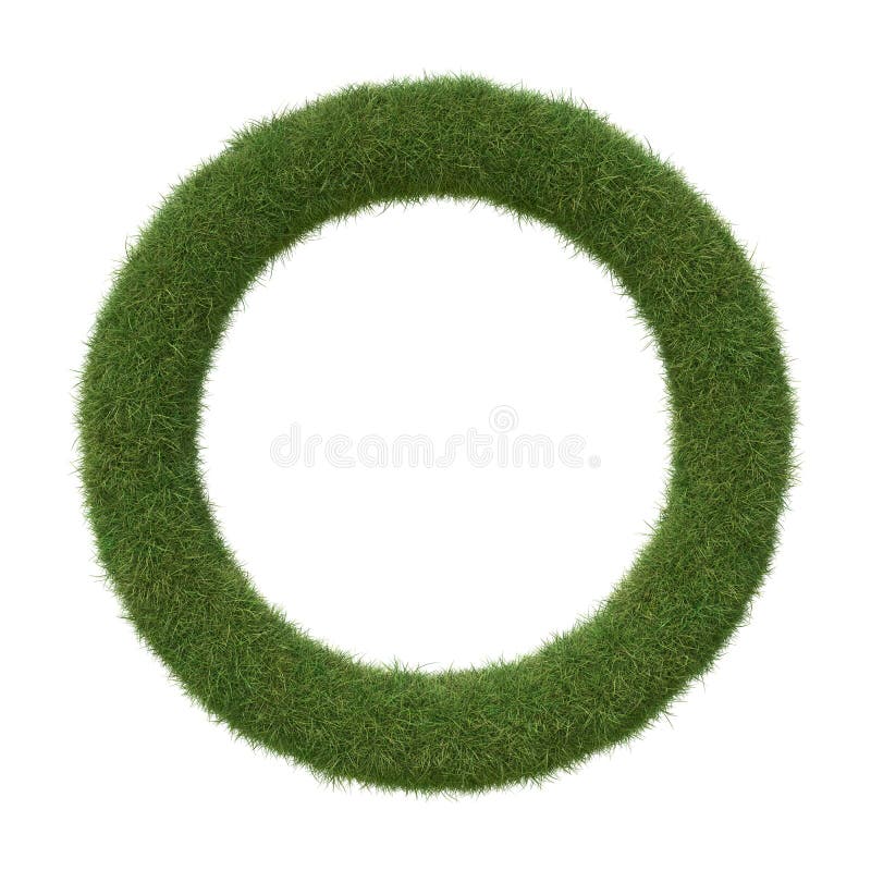 Circle Shape Frame Made of Grass, Isolated on White. Stock Photo ...