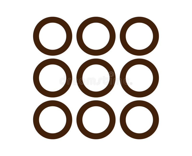 Circle Shape Outline Collection Symbol Brown Element Vector Stock ...