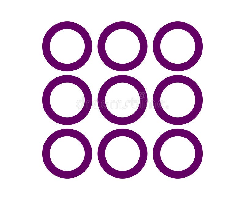 Circle Shape Outline Collection Symbol Purple Element Vector Stock ...