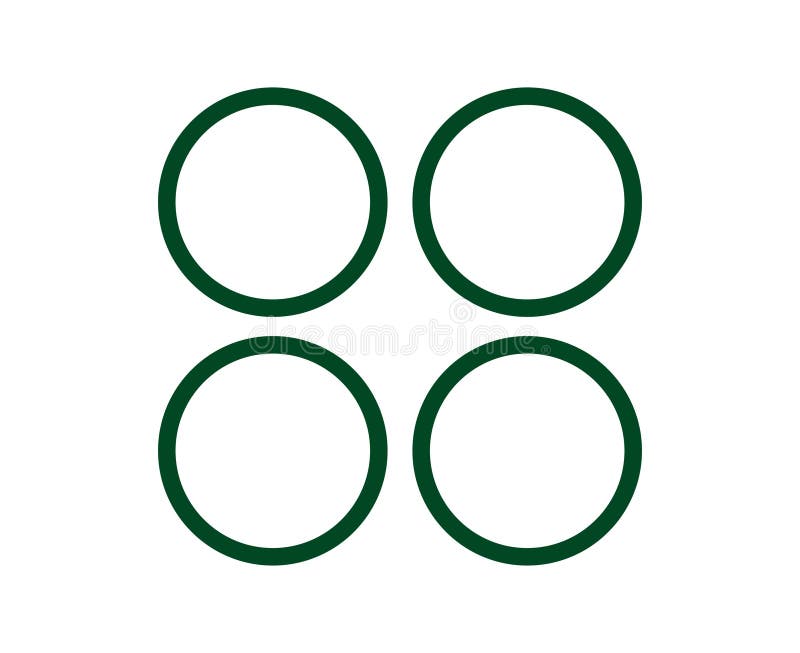 Circle Shape Outline Stroke Collection Symbol Green Element Vector ...