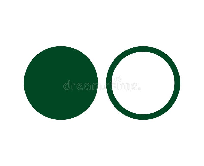 Circle Shape and Circle Outline Stroke Green Symbol Vector Stock Vector ...
