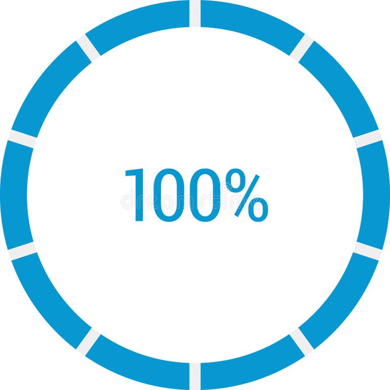 Circle Shape Progress Indicator Icons Set with 10 Steps. Collection of ...