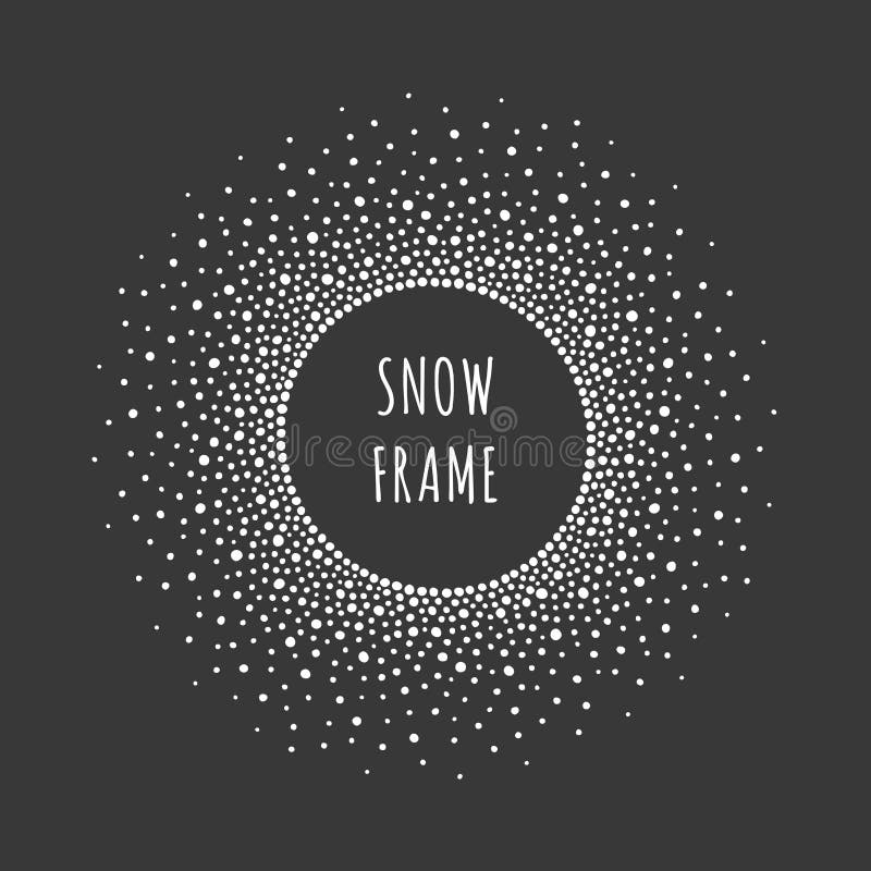 Round Snow, Snowflakes Frame with Spray, Splash Winter Texture Stock ...